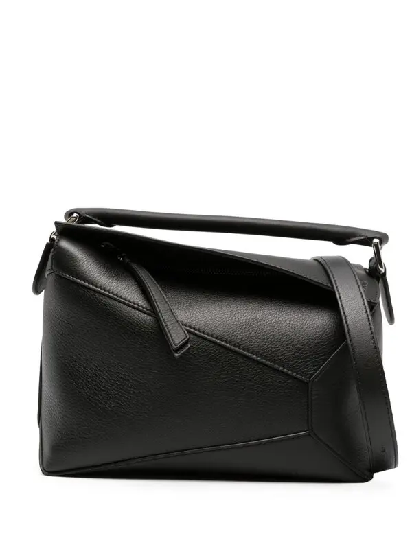 Loewe Small Puzzle Edge Leather Handbag - Black