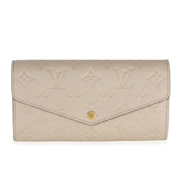 LOUIS VUITTON Tourterelle Monogram Empreinte Sarah Wallet - Tan