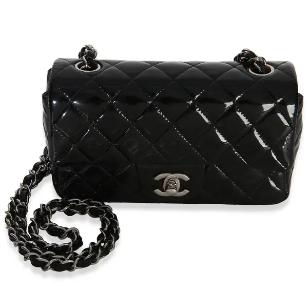 Chanel Quilted Patent Flap Bag - Black