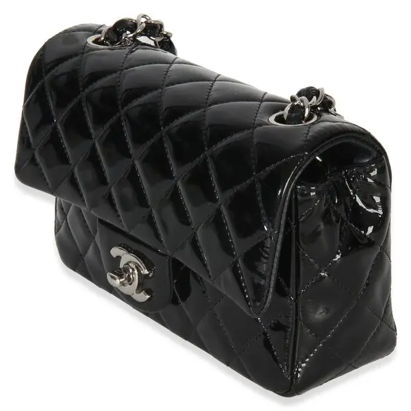 Chanel Quilted Patent Flap Bag - Black