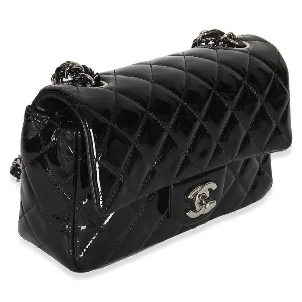 Chanel Quilted Patent Flap Bag - Black