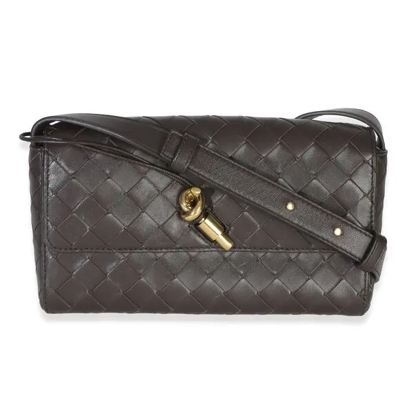 Bottega Veneta Fondant Nappa Leather Andiamo Crossbody Bag - Brown