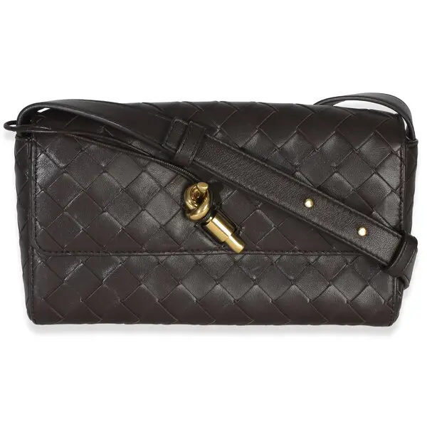 Bottega Veneta Fondant Nappa Leather Andiamo Crossbody Bag - Brown