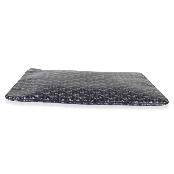 Goyard Navy Goyardine Canvas Senat Pouch Gm