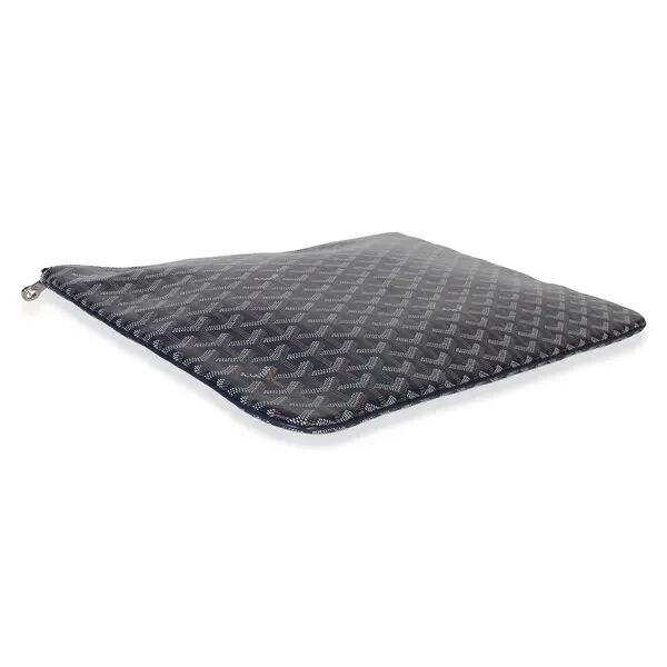 Goyard Navy Goyardine Canvas Senat Pouch Gm