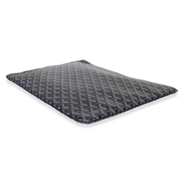 Goyard Navy Goyardine Canvas Senat Pouch Gm