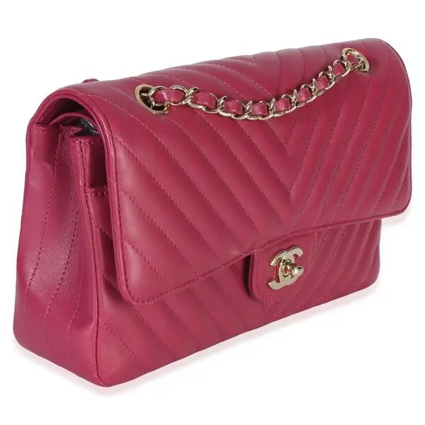 Chanel Classic Double Flap Shoulder Bag - Pink