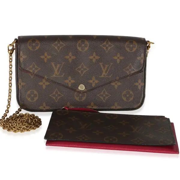 LOUIS VUITTON Monogram Canvas Felicie Pochette Shoulder Bag - Brown
