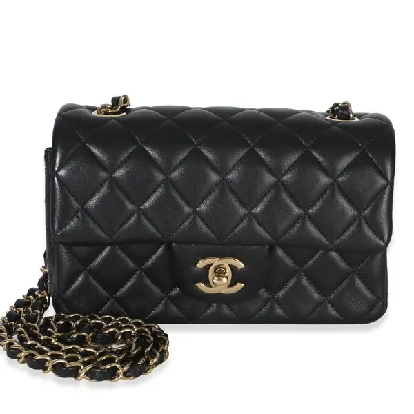 Chanel Quilted Lambskin Rectangular Flap Bag - Black