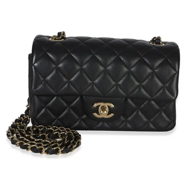 Chanel Quilted Lambskin Rectangular Flap Bag - Black