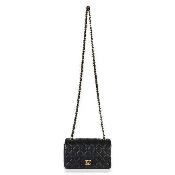 Chanel Quilted Lambskin Rectangular Flap Bag - Black