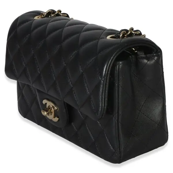 Chanel Quilted Lambskin Rectangular Flap Bag - Black