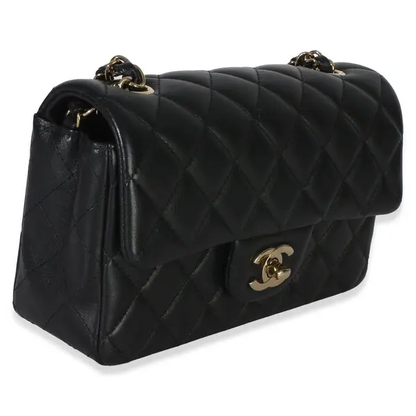 Chanel Quilted Lambskin Rectangular Flap Bag - Black
