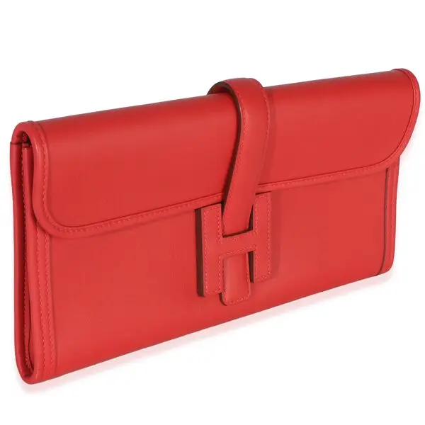 Hermès Jige Elan Clutch - Red