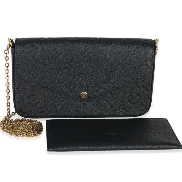 LOUIS VUITTON Monogram Empreinte Felicie Pochette Shoulder Bag - Black
