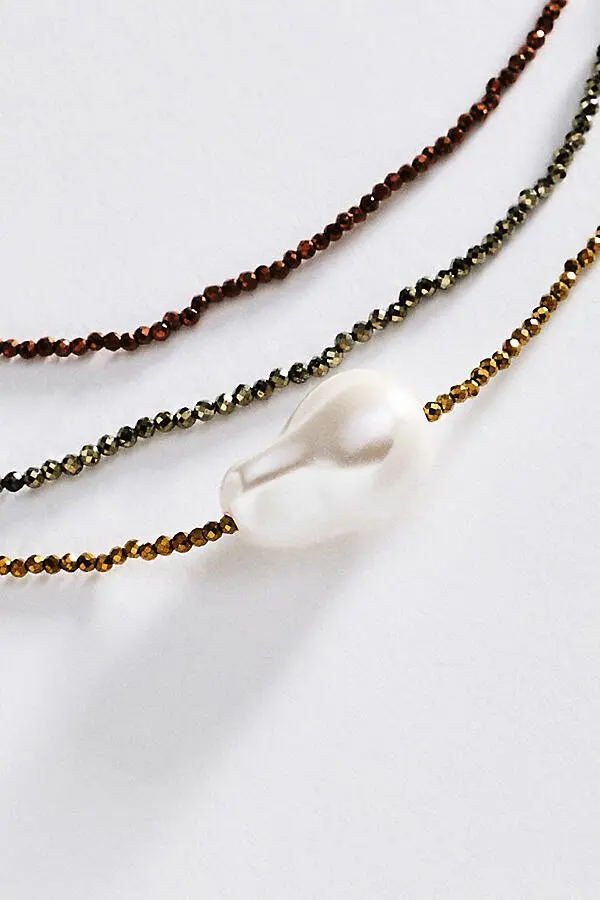 Maison Irem Triple Pearl Necklace