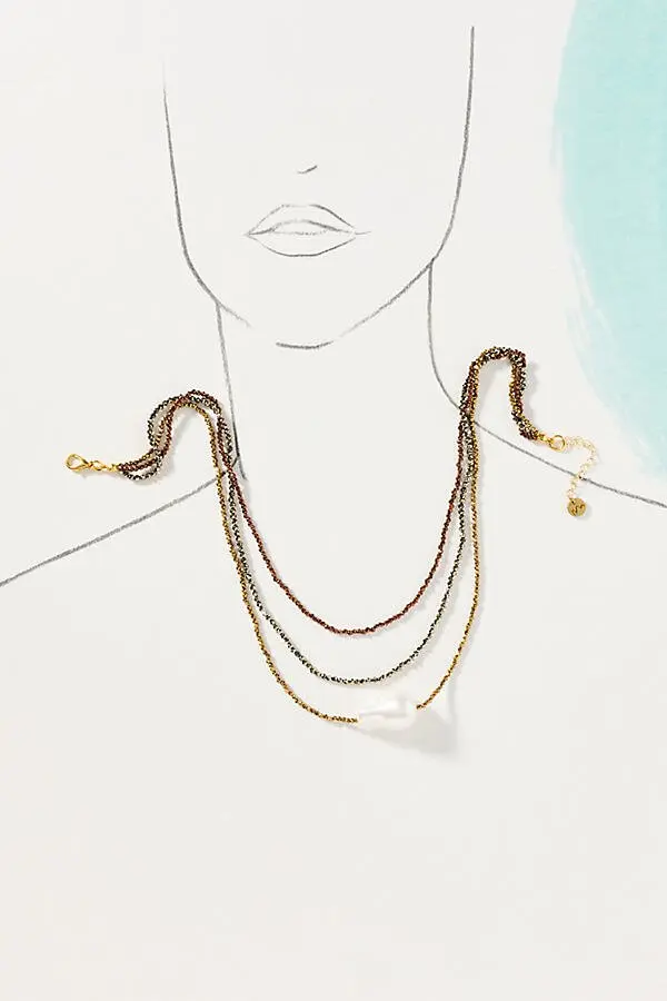 Maison Irem Triple Pearl Necklace