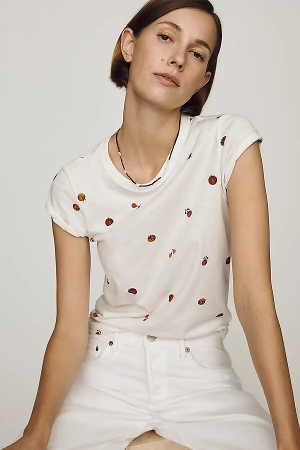 Rag & Bone Cotton Icon Tee - Ecru