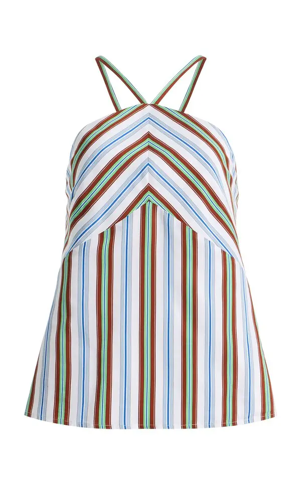 Rosie Assoulin Multicolor Halter Top - Stripe