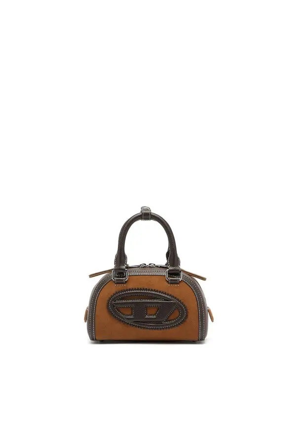 DIESEL® 1dr Dome Mini Bowling Bag With Appliquéd Logo - Brown