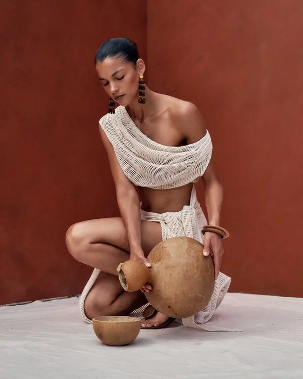 ANDREA IYAMAH Bala Crocheted Cotton Draped Sarong Cover-up