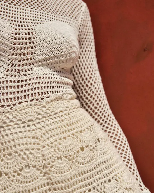 ANDREA IYAMAH Muna Crocheted Flare Shorts