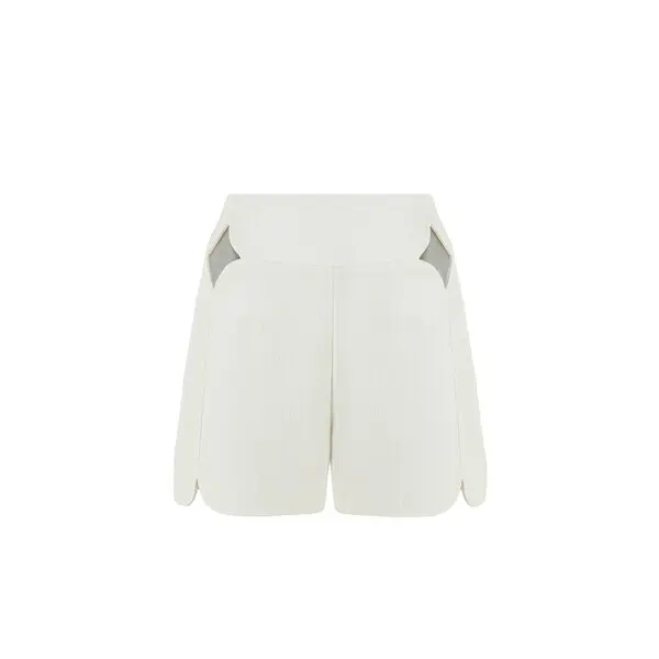 SAINT ONES Lustris High-waisted Shorts With Cut-out Details - White