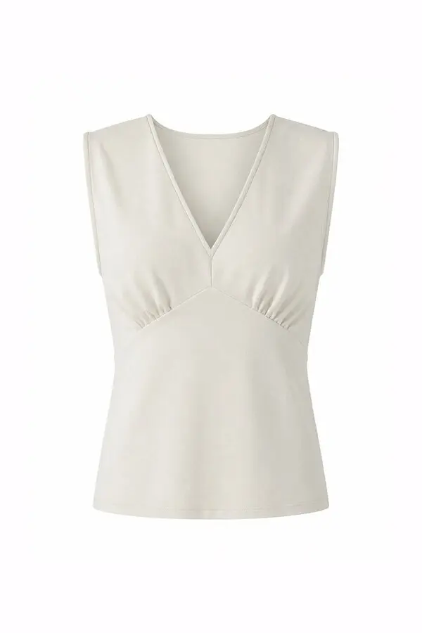 EXQUISE Neutrals / Baylor Sleeveless Knit Blouse Ecru