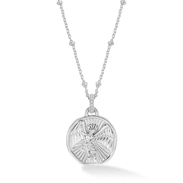 DOWER & HALL St. Michael Talisman Necklace - Silver