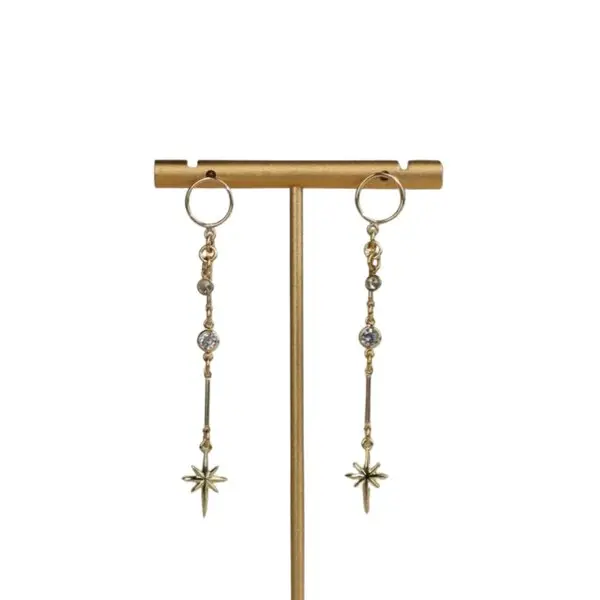 RACHEL NATHAN Circle Post & North Star Earrings