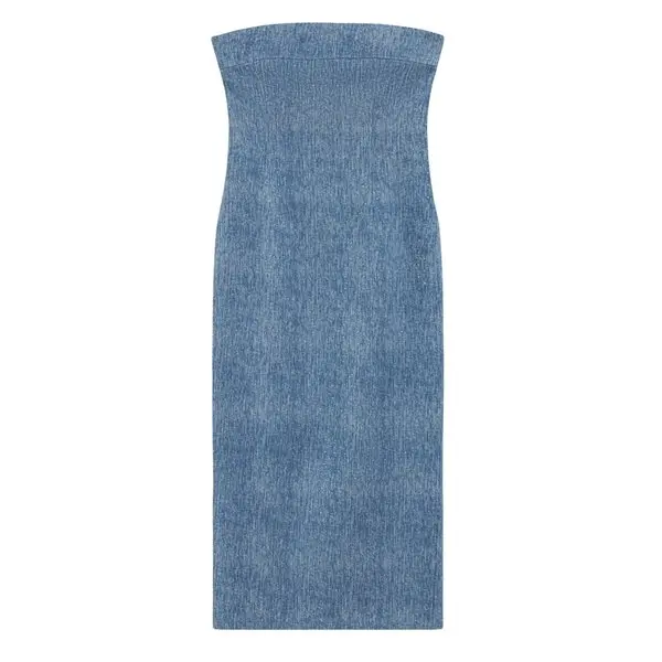 NOCTURNE Stone-detail Strapless Midi Dress - Blue