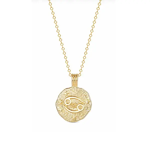 ZOË & MORGAN Sun In Cancer Zodiac Necklace In Vermeil - Gold