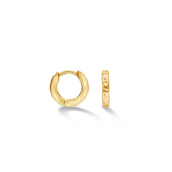 DOWER & HALL Small Hammered Nomad Huggie Hoops - Gold