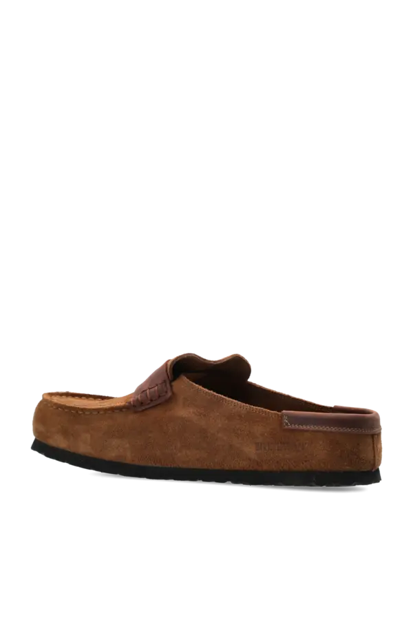 BIRKENSTOCK Naples Suede Leather Loafer Mules - Brown