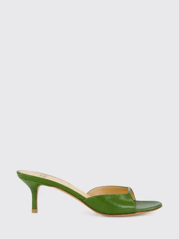 FRANCESCO RUSSO Two Tone High Heel Mule Sandals - Green