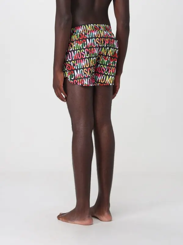 Moschino Polyester Swim Shorts With Contrast Logo And Elasticated Waist