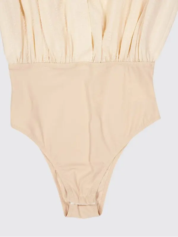 Zeus+dione Sleeveless V-neck Silk Top With Ruched Shoulders - Beige