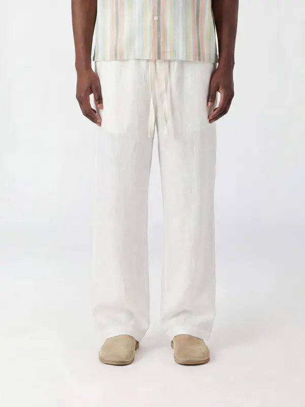 Commas Linen Trousers - White