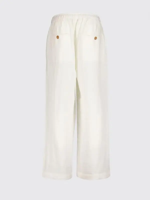 Commas Linen Trousers - White