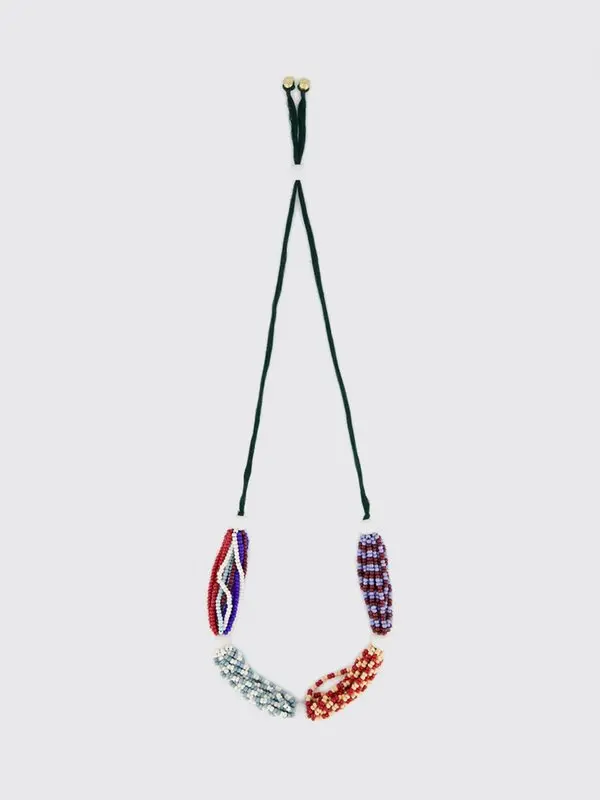 ALEMAIS Beaded Pendant Necklace With Embroidered And Applique Details - Multicolor