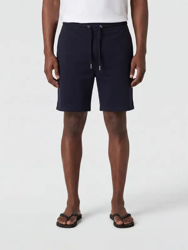 AMI Paris Cotton Jogging Shorts With Embroidered Logo - Black