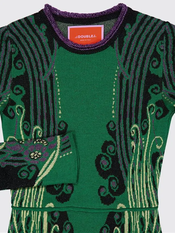 La DoubleJ Midi Dress Long Sleeve Knit - Green