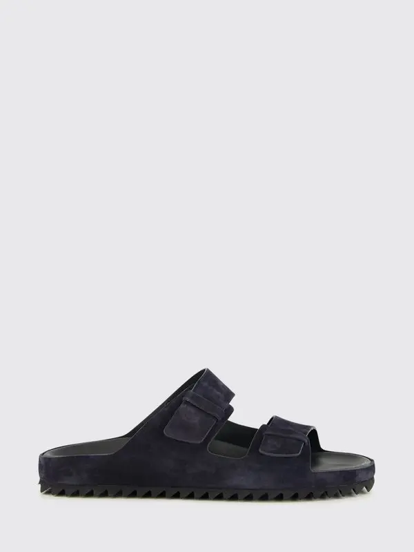 Officine Creative Suede Leather Flat Sandals - Blue