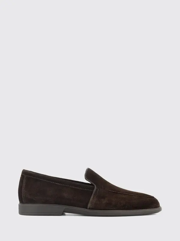 Santoni Classic Suede Loafers With Raised Apron Toe - Brown