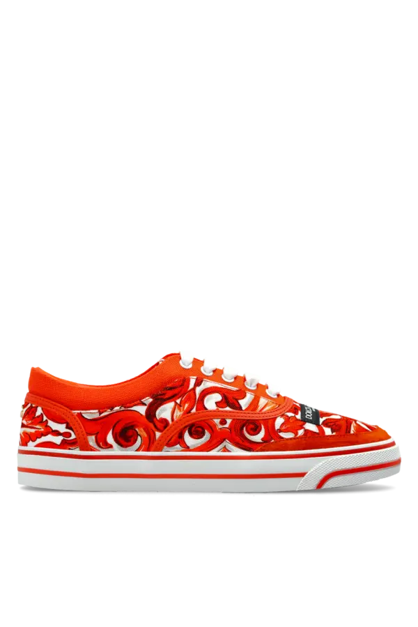 Dolce & Gabbana Sailing" Sneakers With Majolica Print - Orange