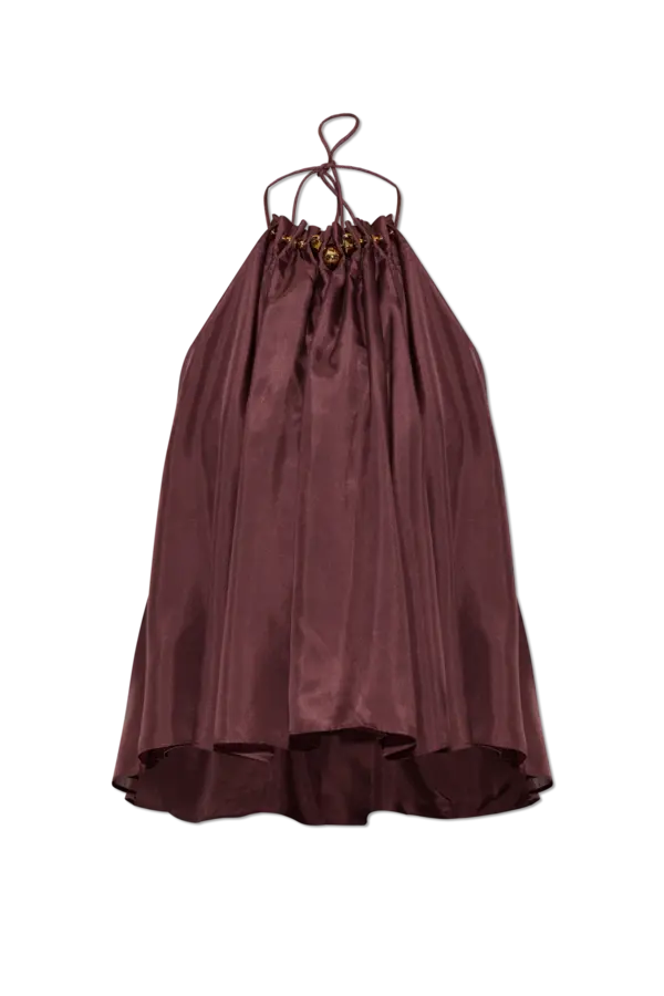 Zimmermann Silk Top With Appliqués - Purple