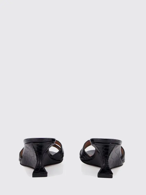 Paris Texas Nina Python-print Leather Wedge Mule Sandals