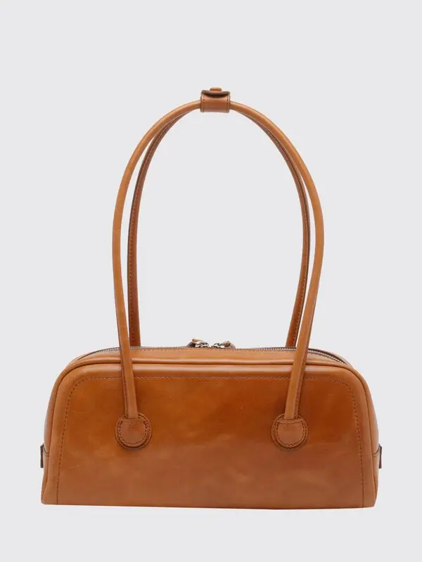 MARGESHERWOOD Boston Smooth Calfskin Leather Shoulder Bag With Double Handle