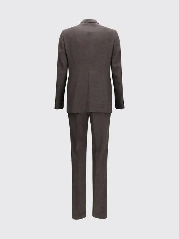Zegna Single-breasted Suit In Wool And Linen With Notch Lapels