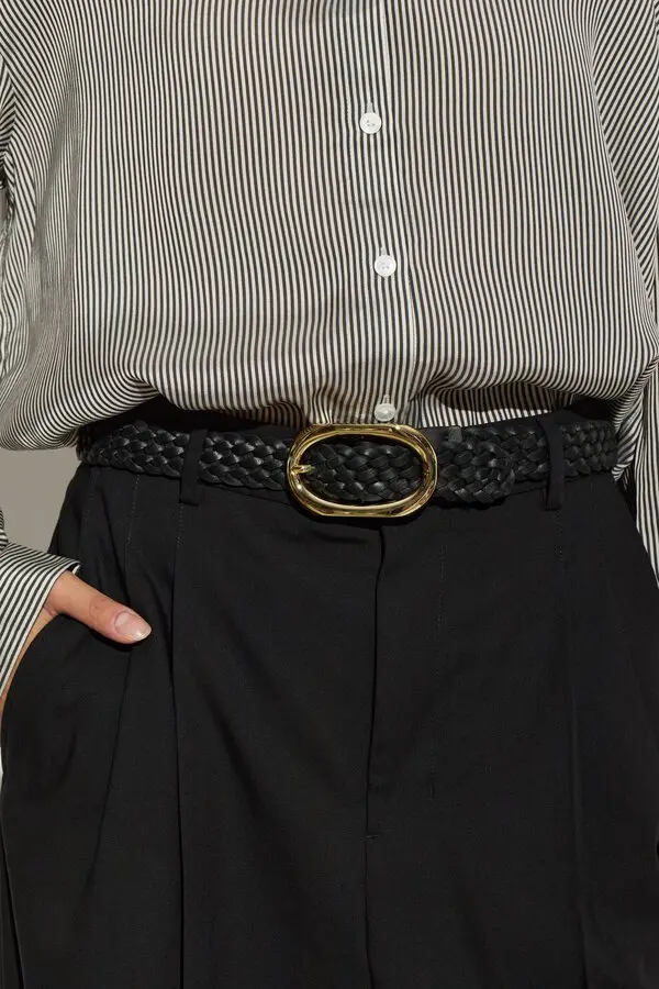 ANINE BING Signature Link Leather Belt